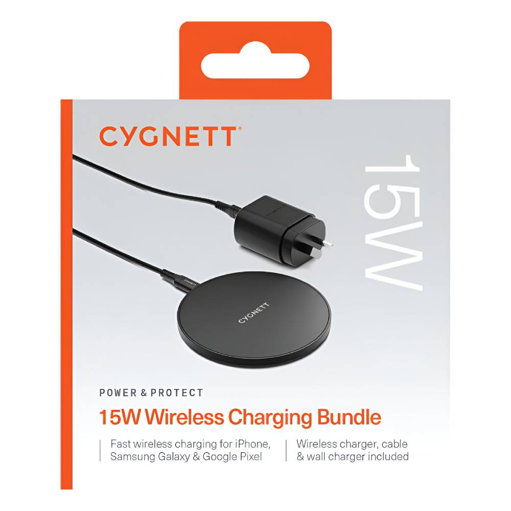 Cygnett 15W Wireless Charging Bundle + 20W Charger & Cable - Black ...