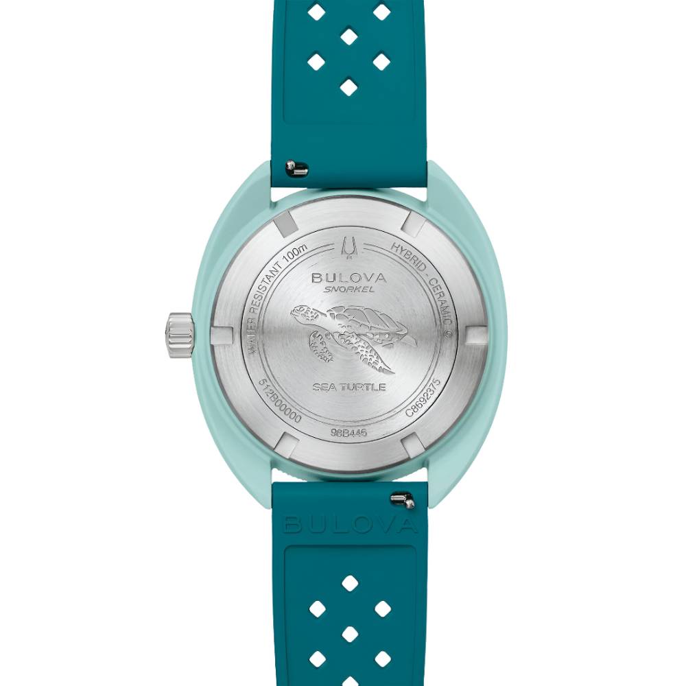 Bulova Snorkel Sea Turtle Brown Dial Rubber Strap Men's Watch (98B446 ...
