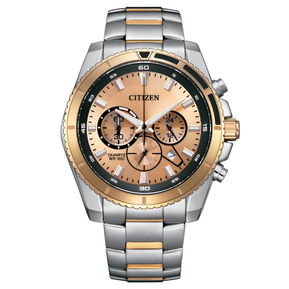 Buy Citizen Classic Chronograph Quartz Rose Gold Dial Men's Watch ...